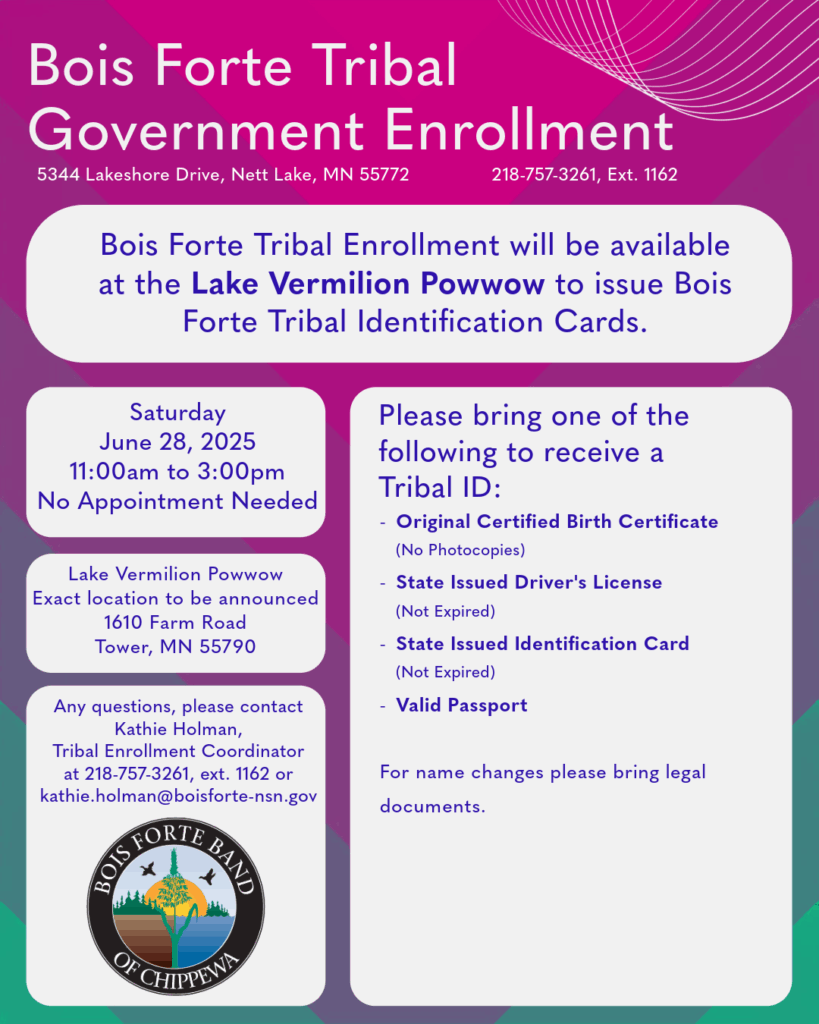 Bois Forte Tribal Identification Cards at Lake Vermilion Powwow | Bois ...